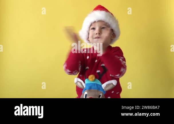 Portrait Emotion Cute Happy Cheerful Chubby Preschool Baby Boy Apploud ...