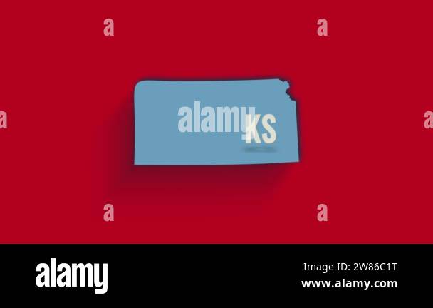 3d animated map showing the state of Kansas from the United State of ...