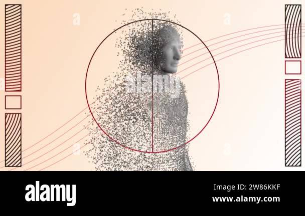 Animation of human body formed with exploding particles and geometry ...