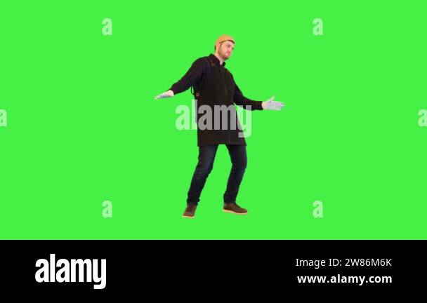 Construction site worker or renovation service handyman funny dance ...