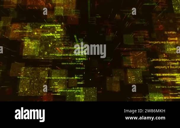 Digital Flying Background With A Network Data Code Seamless Loop