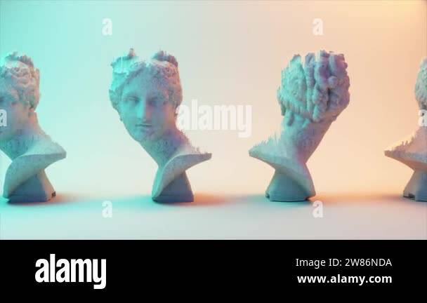 Glitch of Venus head on light background. 4K. Ultra high definition ...