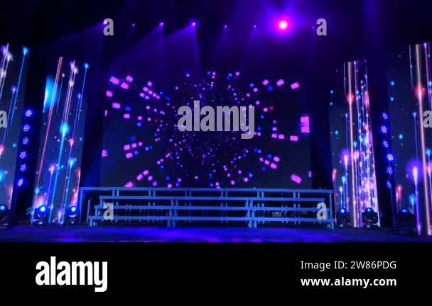 Animation of stage lights frame. Bright shiny stage lights flashing ...