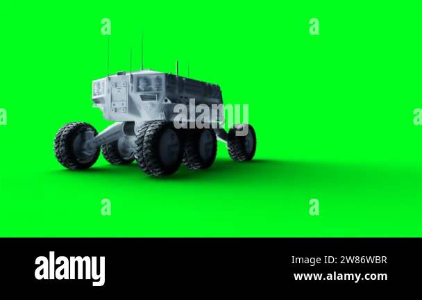 Rover isolate on green screen. Realistic 4k animation Stock Video ...