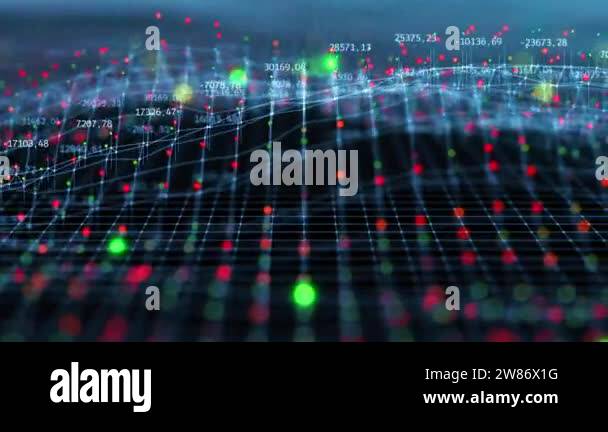 Modern Software Interface Digital Graphs Growing Illustration. Big Data Information Flow Motion ...