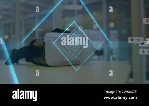 Animation of qr code over social media icons. global digital security ...