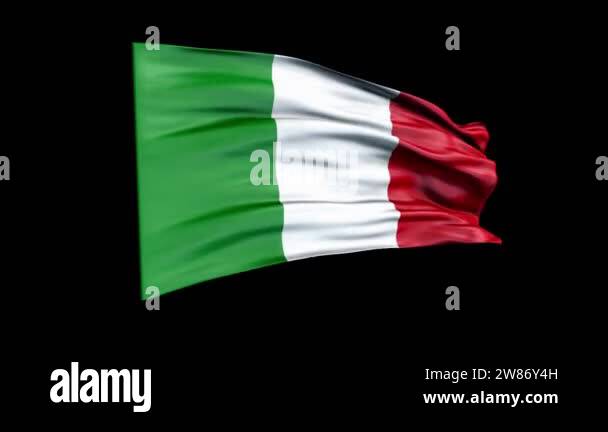 Realistic Italy flag is waving 3D animation. National flag of Italy. 4K ...