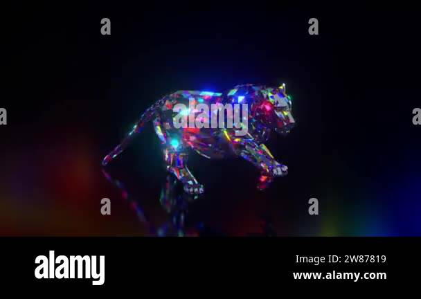 Collection of diamond animals. Running cheetah. Nature and animals ...