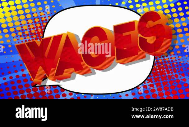 Wages. Motion poster. 4k animated Comic book word text changing color ...