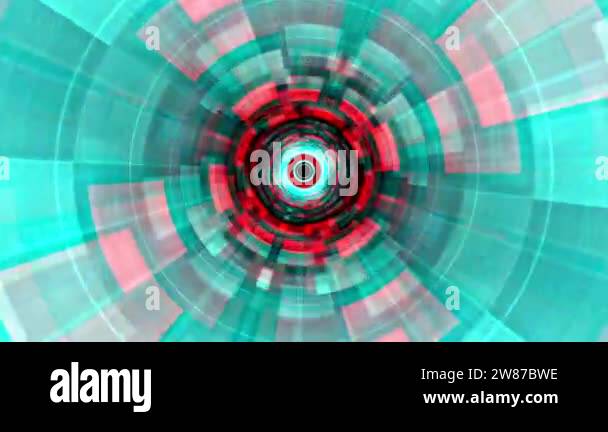 Abstract flight into red digital lights, neon glowing rays in motion ...