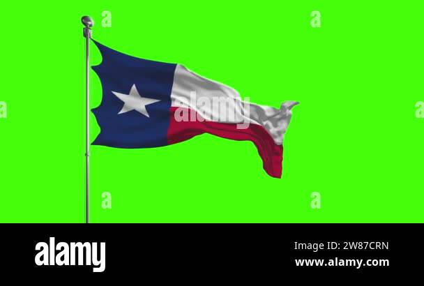 Texas State Flag Waving on chroma key background. Unites States of ...