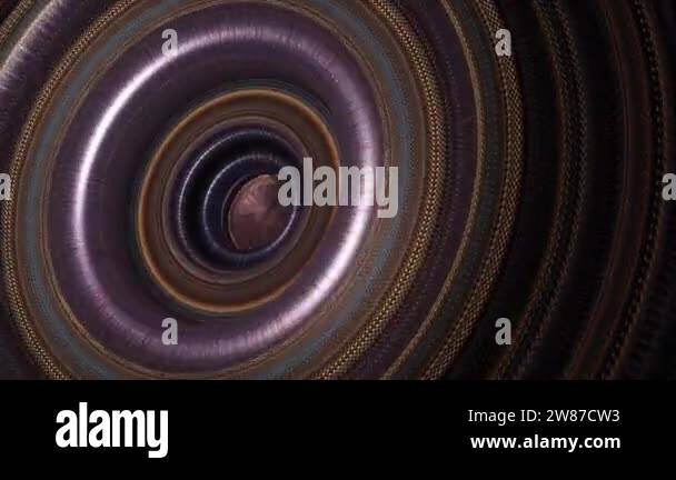 4K 3D Abstract art monochromatic animation of concentric circles ripple oscillating Seamless ...