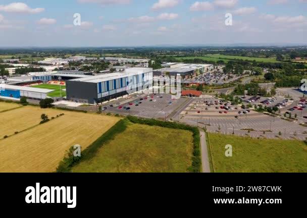 York UK, 21st July 2021: Aerial drone footage of the Vangarde Shopping ...
