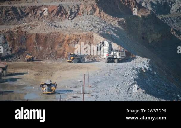 Russia, Amur region, July 7, 2021. Quarry, open pit mining, gold ore ...