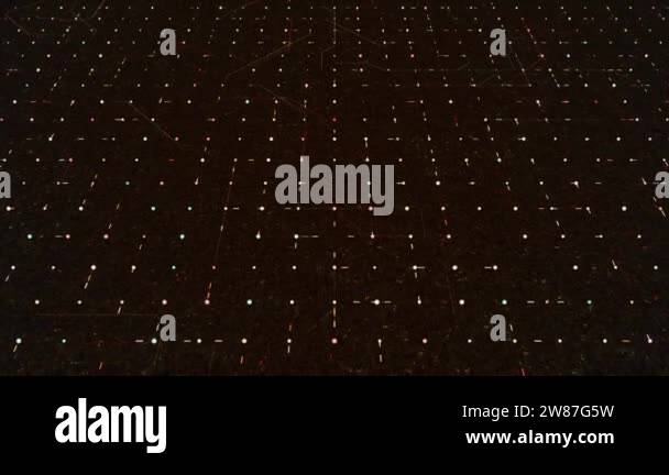 Computer chip with moving dots and lines. Animation. Moving system of ...