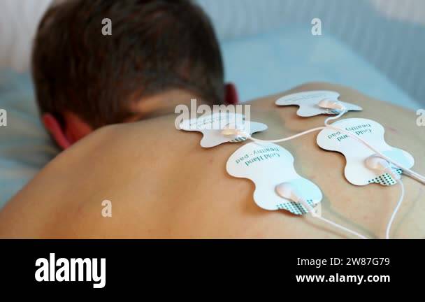 Physiotherapy, a procedure for electrical stimulation of the muscles on ...