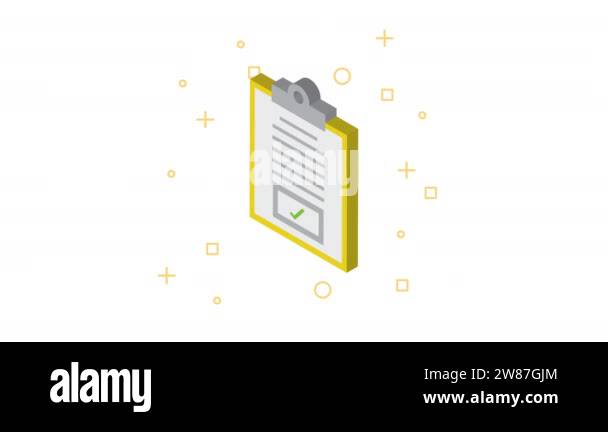 checklist clipboard document isometric animation Stock Video Footage ...