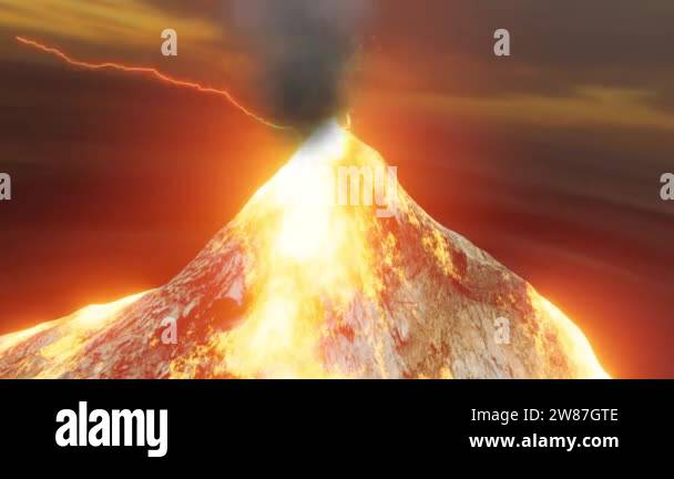 Erupting volcano fire storm Stock Videos & Footage - HD and 4K Video ...