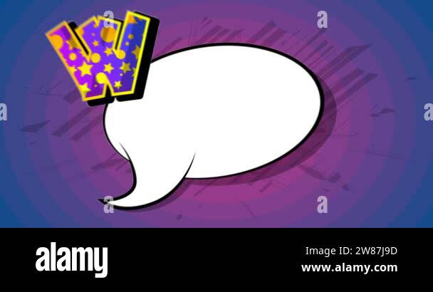 Wooo. Motion poster. 4k animated Comic book word text moving on ...