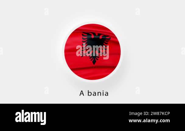 Albania Circular Flag Loop. Animated national flag of Albania ...