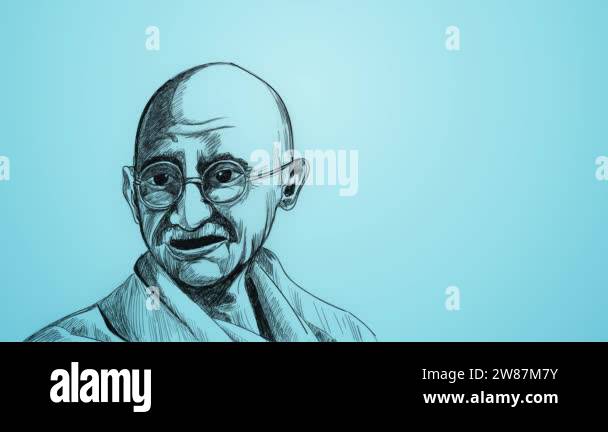 Gandhi Jayanti 2nd October concept animation with mahatma Gandhi ...