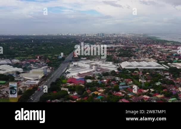 Manila, the capital of the Philippines, aerial view Stock Video Footage ...
