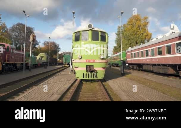 Railway Old Cargo Platform at Station in Latvia. Vintage Soviet ...
