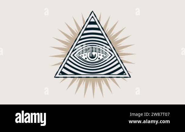 Motion graphic animated. Video of eye in the triangle, pyramid icon ...