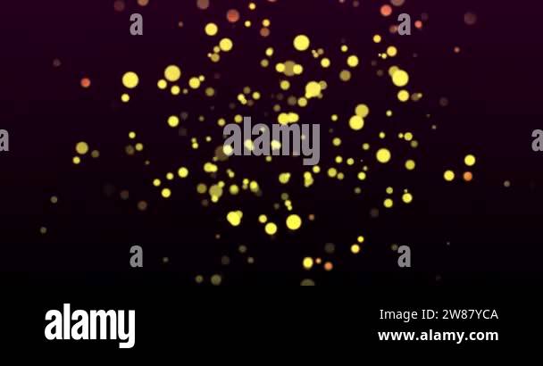 Animation of warm glowing yellow spots on black background. light ...