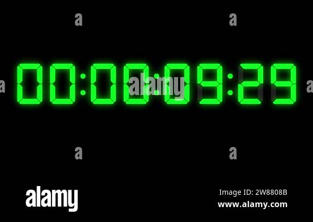 Digital clock 10 seconds countdown timer animation motion graphics Stock Video Footage - Alamy