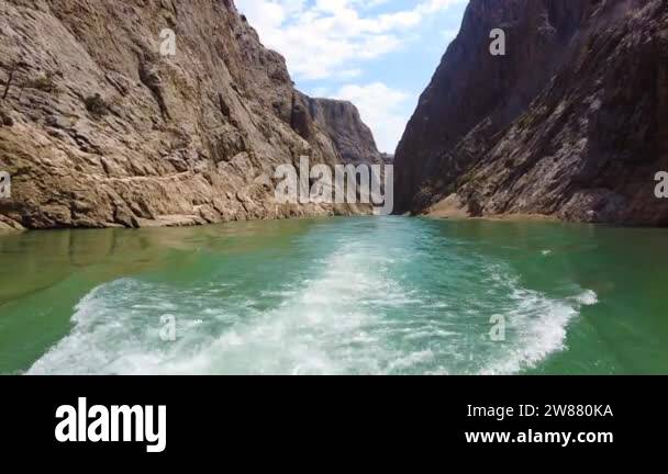 Canyon on the Euphrates River, Huge steep cliffs. Dramatic geological ...