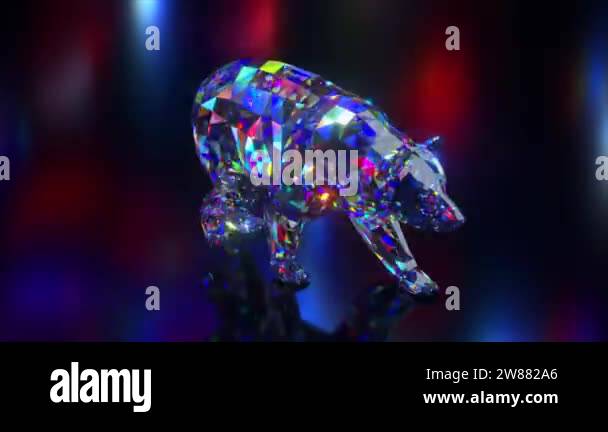 Collection of diamond animals. Walking bear. Nature and animals concept ...