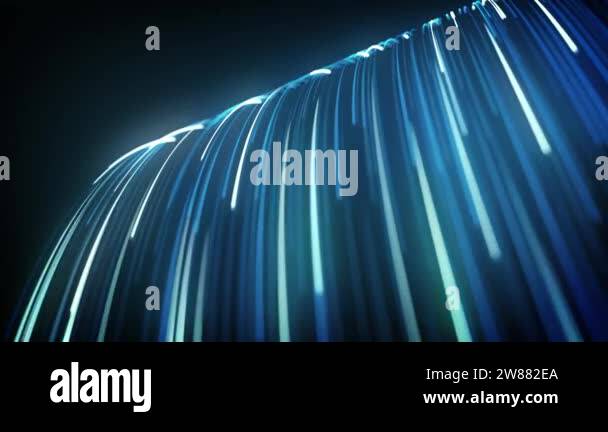 Abstract Light Fiber Strings Flowing Background Loop 4k Animation Of