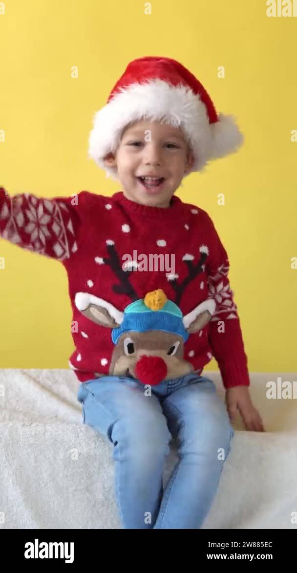 Vertical Portrait Emotion Cute Cheerful Funny Preschool Baby Boy ...