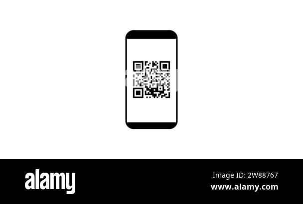 QR code, scan, phone animated. Motion graphic design. Alpha channel. 4k ...