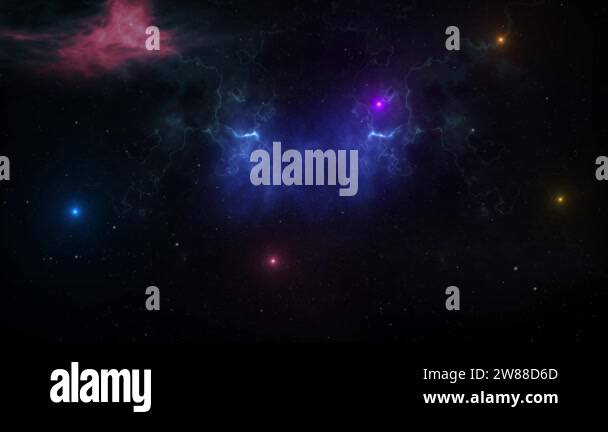 Flying through nebula space for animation. Passing stars motion design in HD. Video for science ...