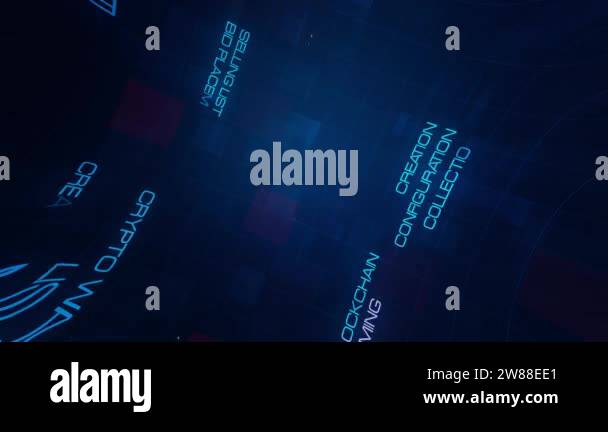 NFT animated tag word cloud text design. 4K 3D rendering NFT animation kinetic typography. NFT ...