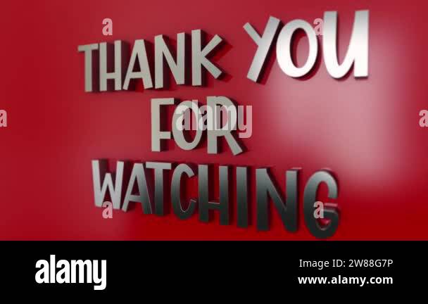 3D chrome text word flying Of THANK YOU FOR WATCHING animation effect ...