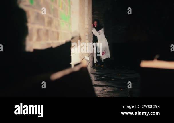 Scary male and female zombies sneaking through darkness, invasion of ...