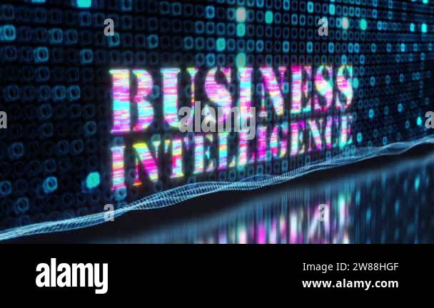 3D animation of Digital Transformation colorful text word flicker light ...