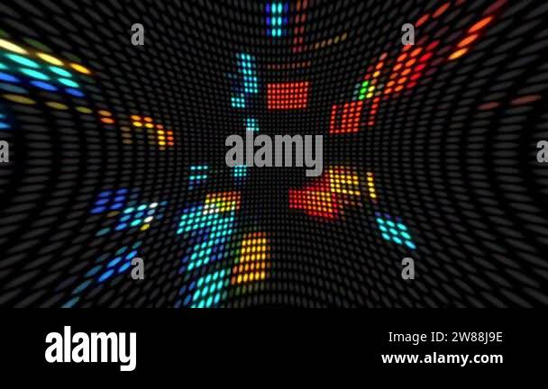 Retro-futuristic 1980s technology background animation with ...