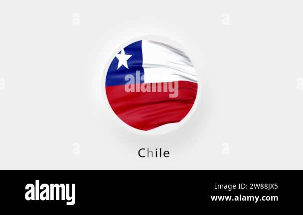 Chile Circular Flag Loop. Animated national flag of Chile. Realistic ...
