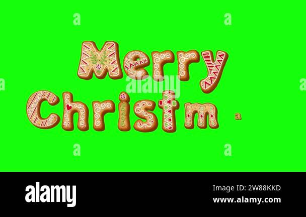 Merry Christmas Animated text banner with gingerbread cookies. 4K ...