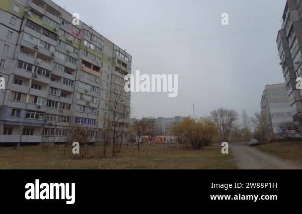 playground in half a multi-storey building. children's carousels on the ...