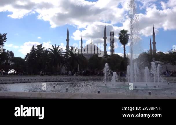 Istanbul Blue Mosque Sultan Ahmad Maydan Fountain. Turkey Istanbul ...