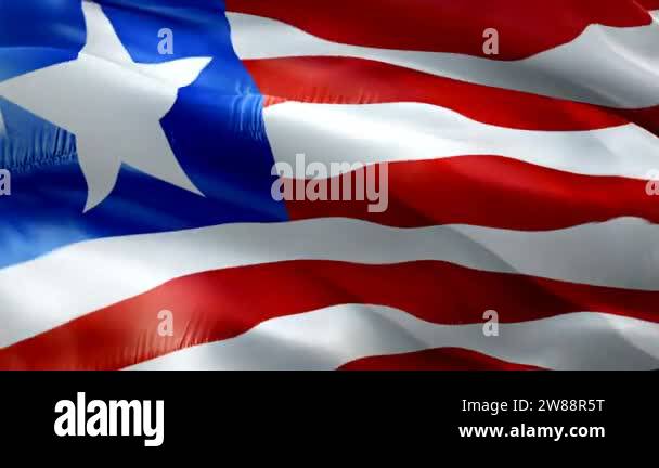 Liberia flag Motion Loop video waving in wind. Realistic Liberian Flag background. Liberia Flag ...