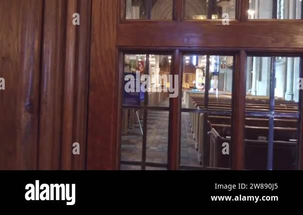 Church View Through Window - Slide - Left To Right Stock Video Footage ...