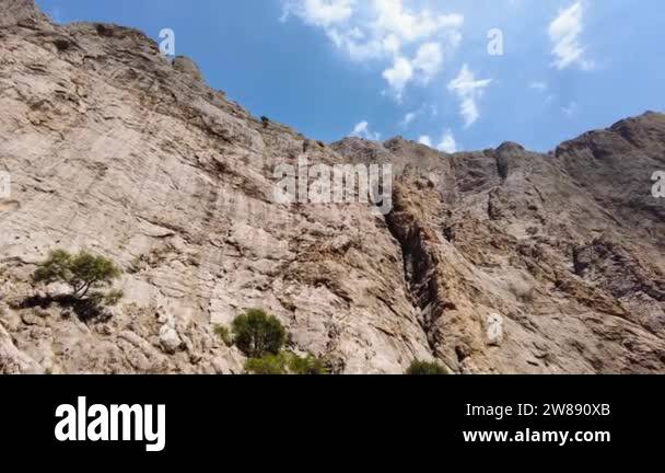 Huge steep cliffs, a canyon on the Euphrates River, Dramatic geological ...
