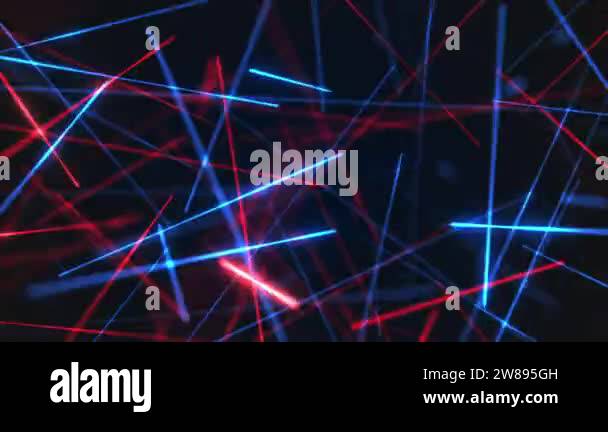 Fast moving flashing red and blue laser beams technology motion ...