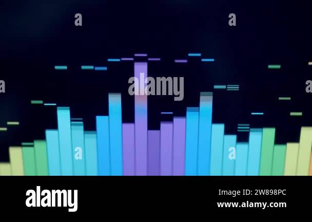 Music Equalizer bar. Audio waveform equalizer on black background loop animation. Music or sound ...